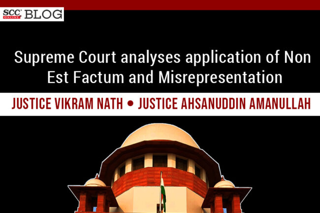 Supreme Court analyzes Non Est Factum and Misrepresentation | SCC Blog