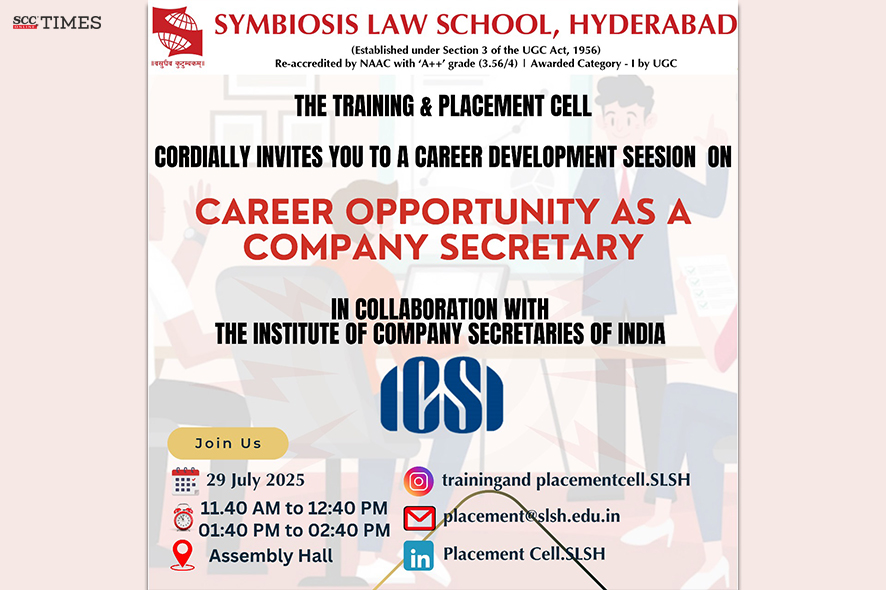 Symbiosis Law School, Hyderabad hosts Career Development Session with ...